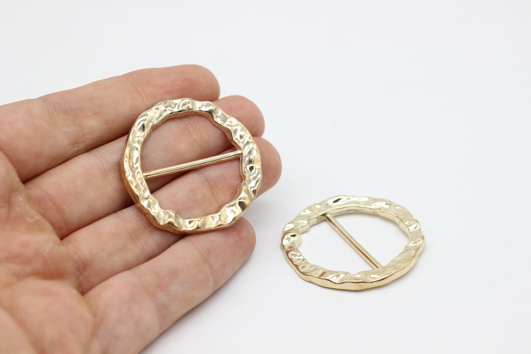 Wrinkle Circle Slider Buckle, Gold Slide Bar, Circle Loop for Strap ...
