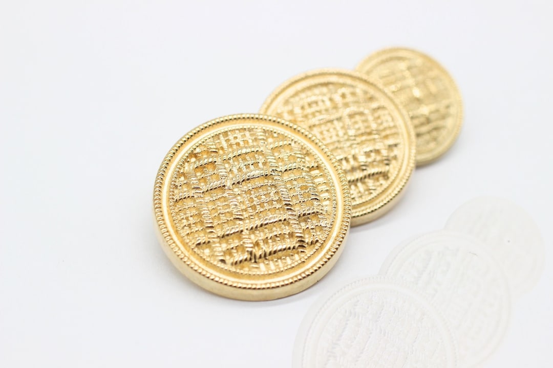 Gold Metal Buttons, Weave Buttons, Metal Shank Buttons, for Your Sewing ...