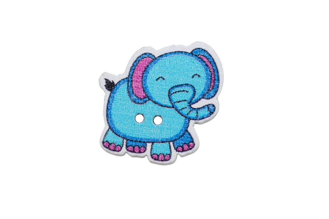Elephant Wooden Buttons, Boy Buttons, Girl Buttons, Animal Buttons ...