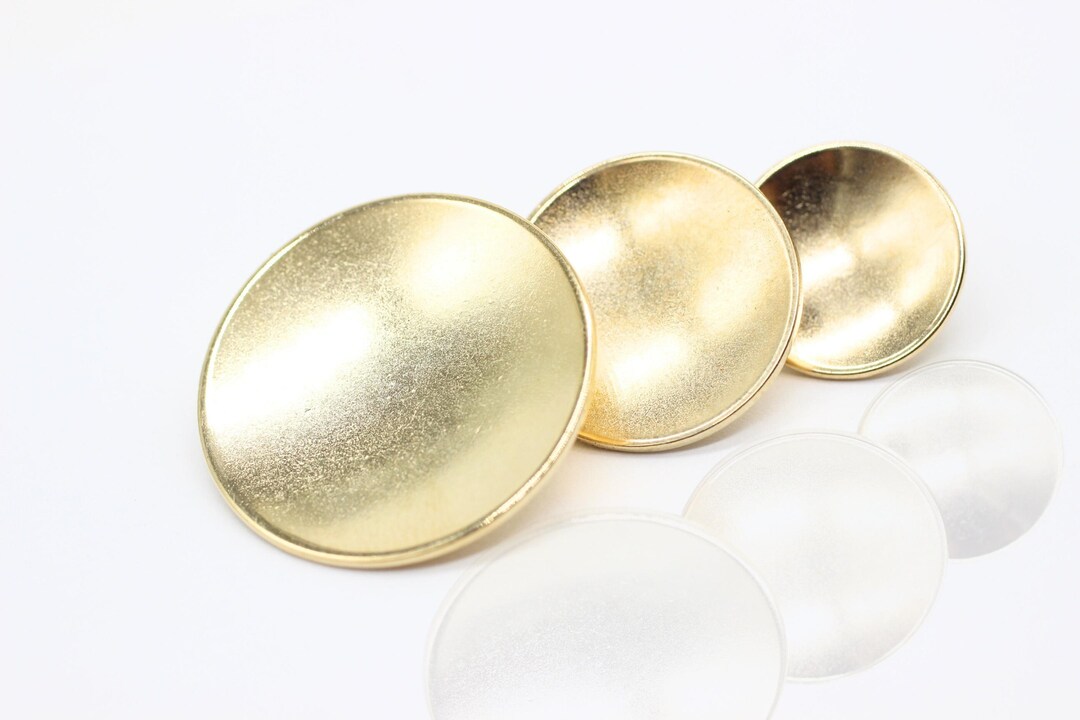 Curved Oval Metal Buttons, Gold Metal Buttons, Curved Buttons, for Your ...