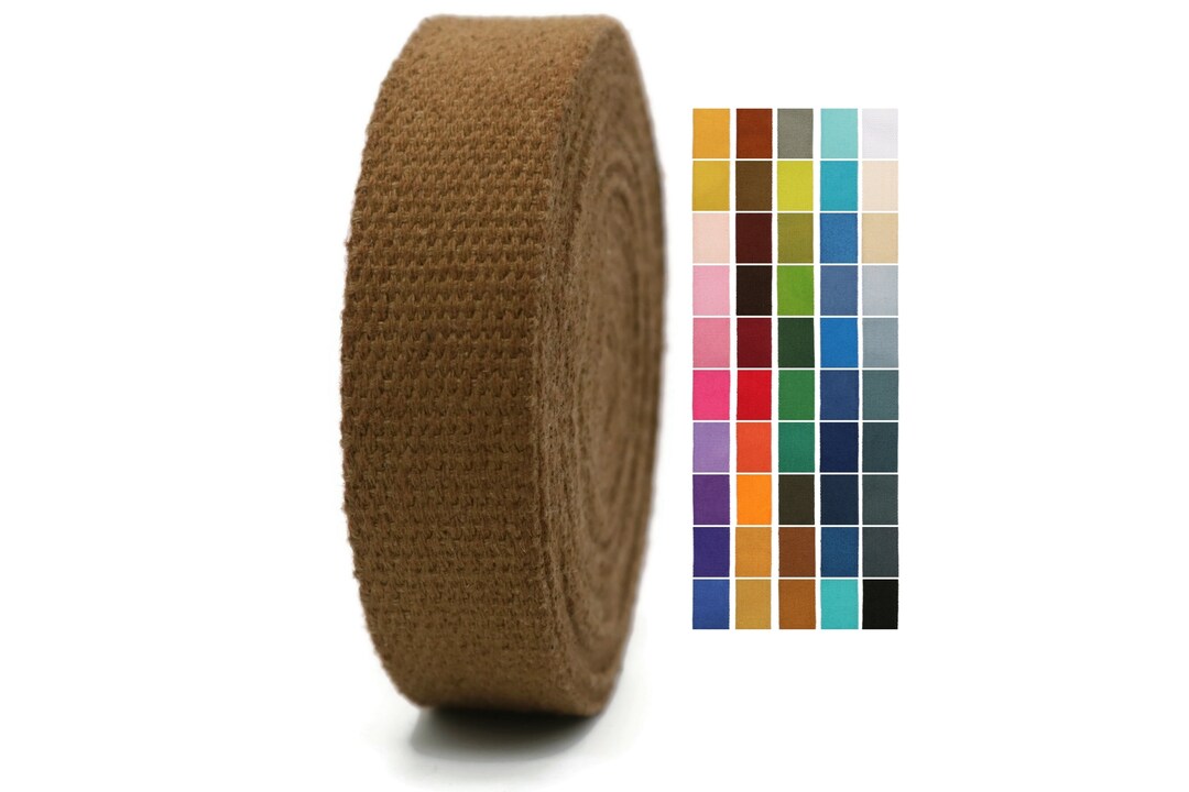 1 Inches Cotton Webbing, %100 Cotton, 50+ Colors, 1 Inch (25mm) Wide ...