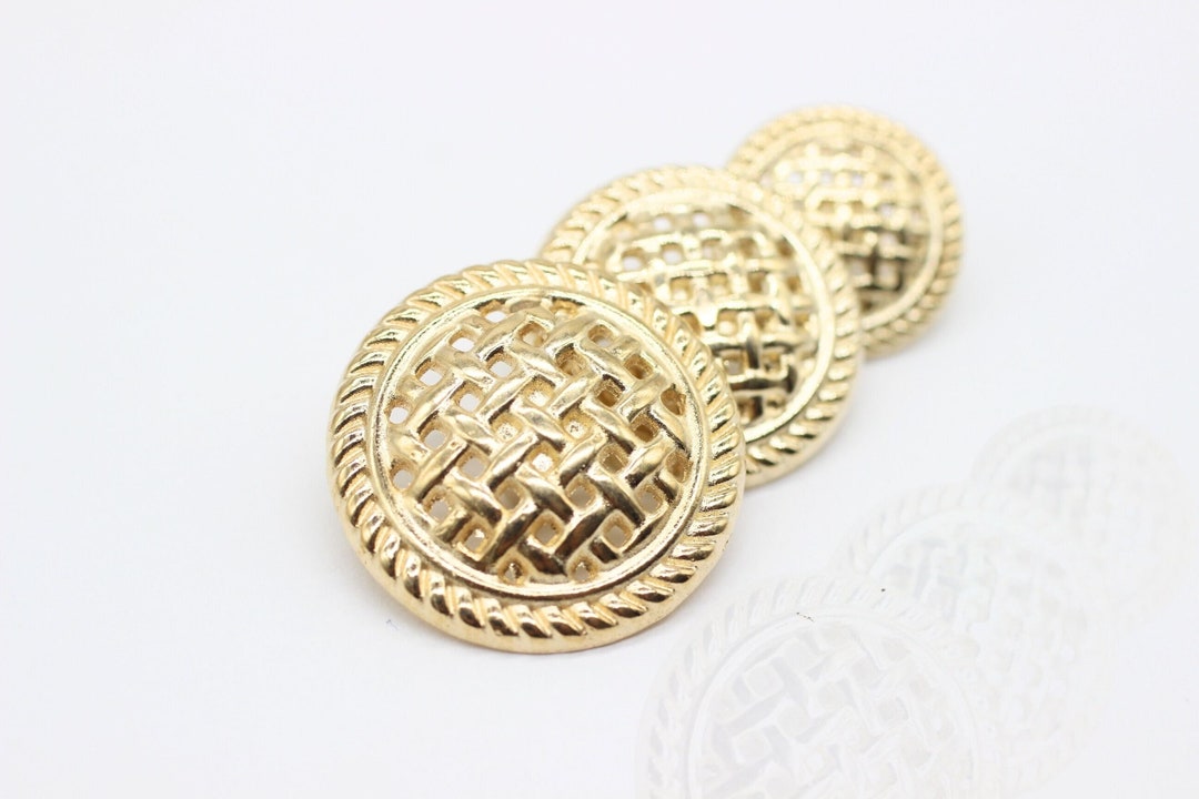 Gold Metal Buttons, Weave Buttons, Metal Shank Buttons, for Your Sewing ...