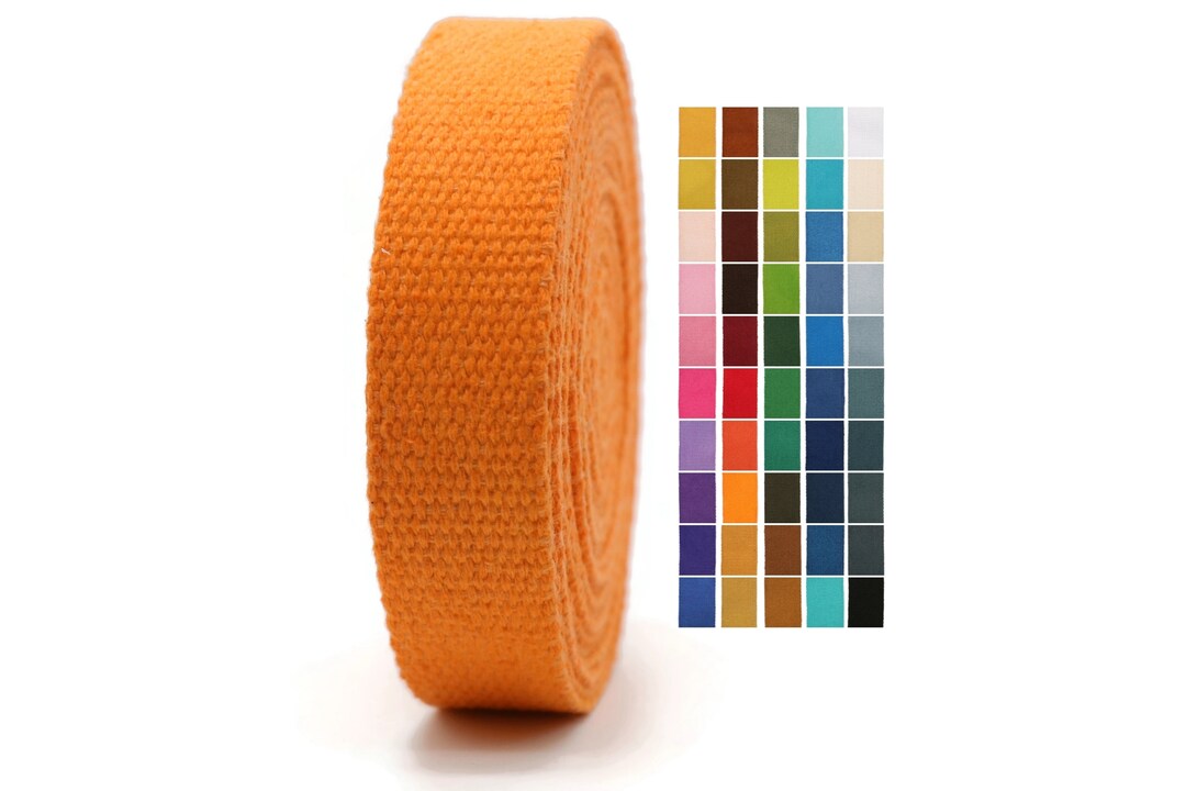 1 Inches Cotton Webbing, %100 Cotton, 50+ Colors, 1 Inch (25mm) Wide ...