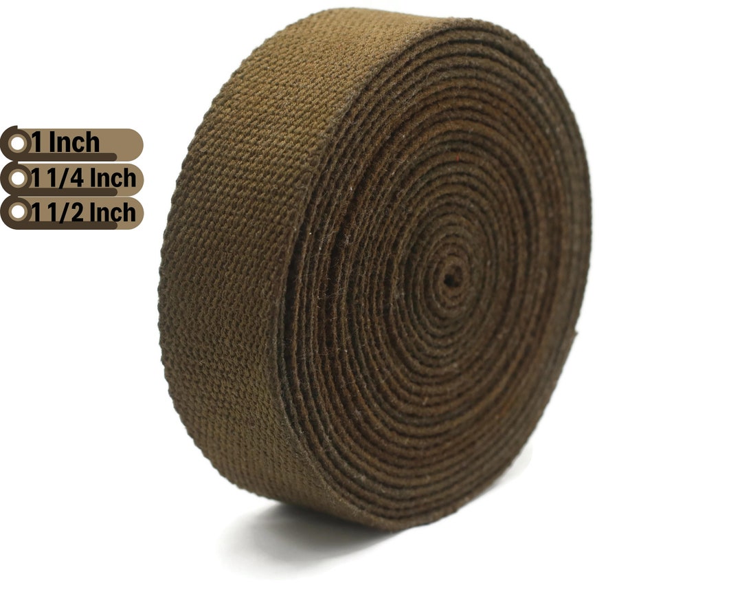 Cotton Webbing 25mm, 32mm, 38mm Dark Brown Webbing by the Yard, Webbing ...