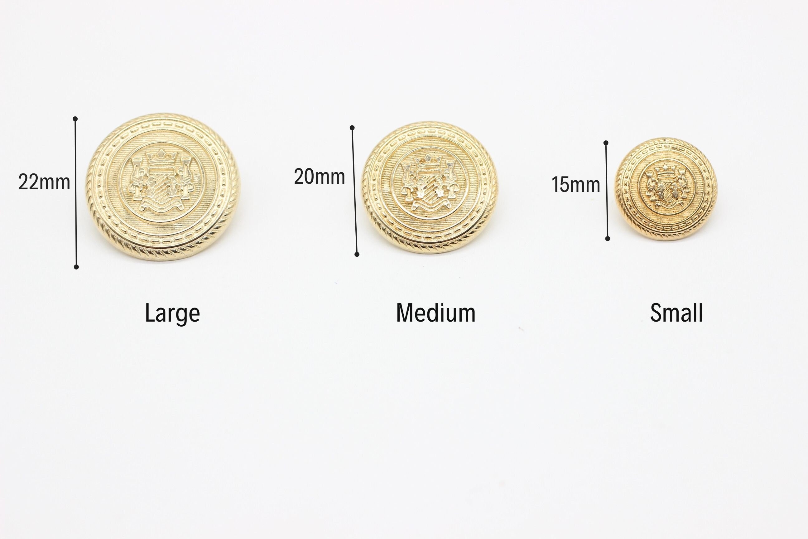 Gold Metal Buttons Kingdom Buttons Twin Horse Buttons for - Etsy