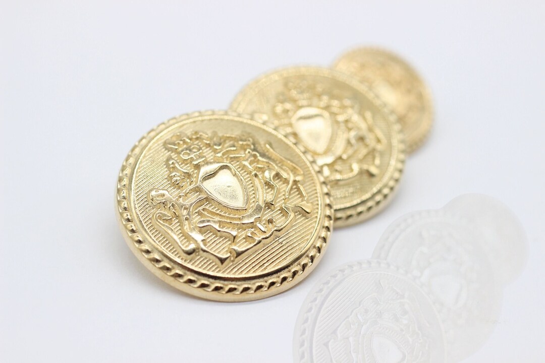 Gold Metal Buttons, Crown Royal Buttons, Twin Horse Buttons, for Your ...