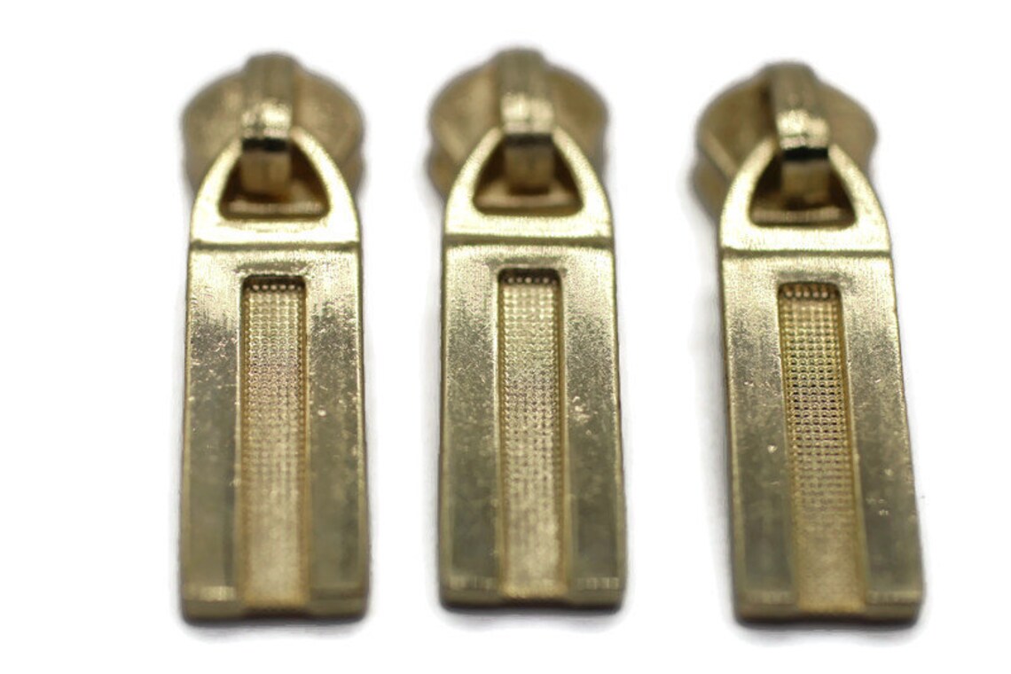 Shiny Gold Plated Zipper Pull 5 Zipper Cover With Metal Gear - Etsy