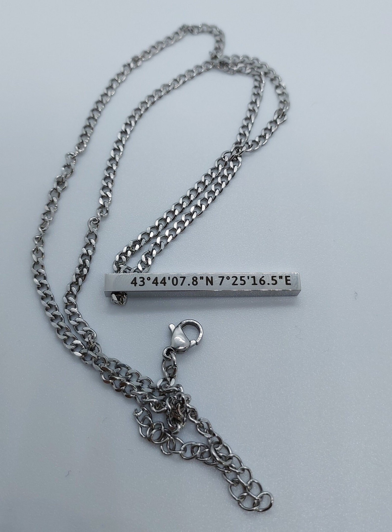 F1 Monaco Necklace With Coordinates the Racetro Engraved - Etsy