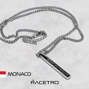 F1 Monaco Necklace With Coordinates the Racetro Engraved - Etsy