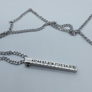 F1 Monaco Necklace With Coordinates the Racetro Engraved - Etsy