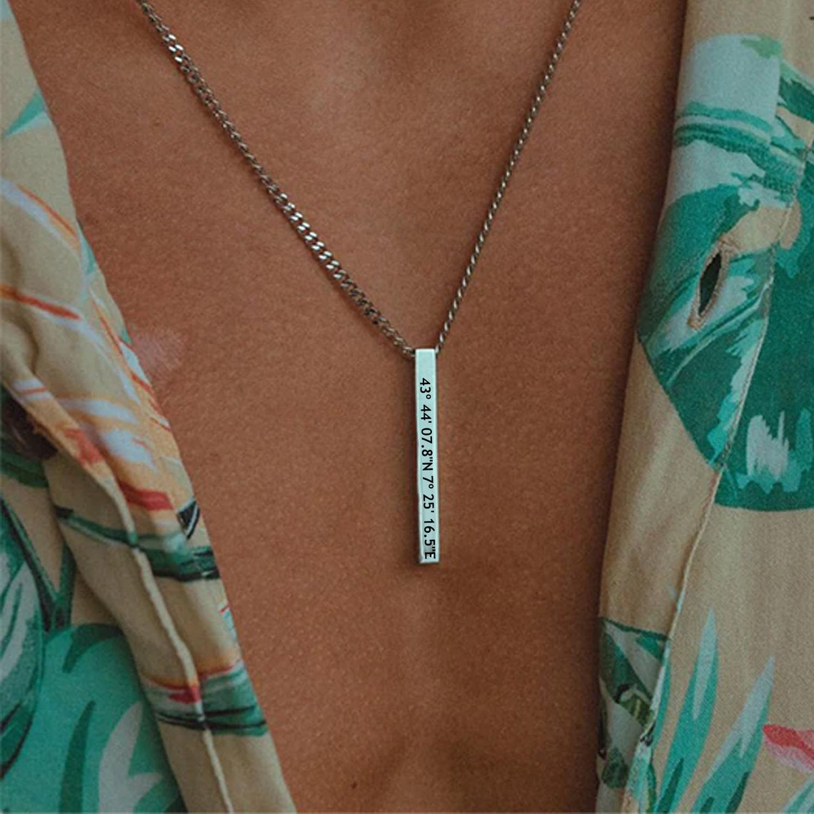F1 Monaco Necklace With Coordinates the Racetro Engraved - Etsy