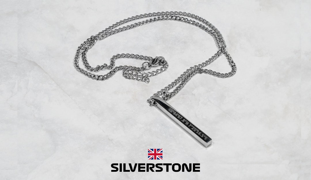 F1 Silverstone | Necklace With Coordinates | the Racetro | Engraved - Etsy