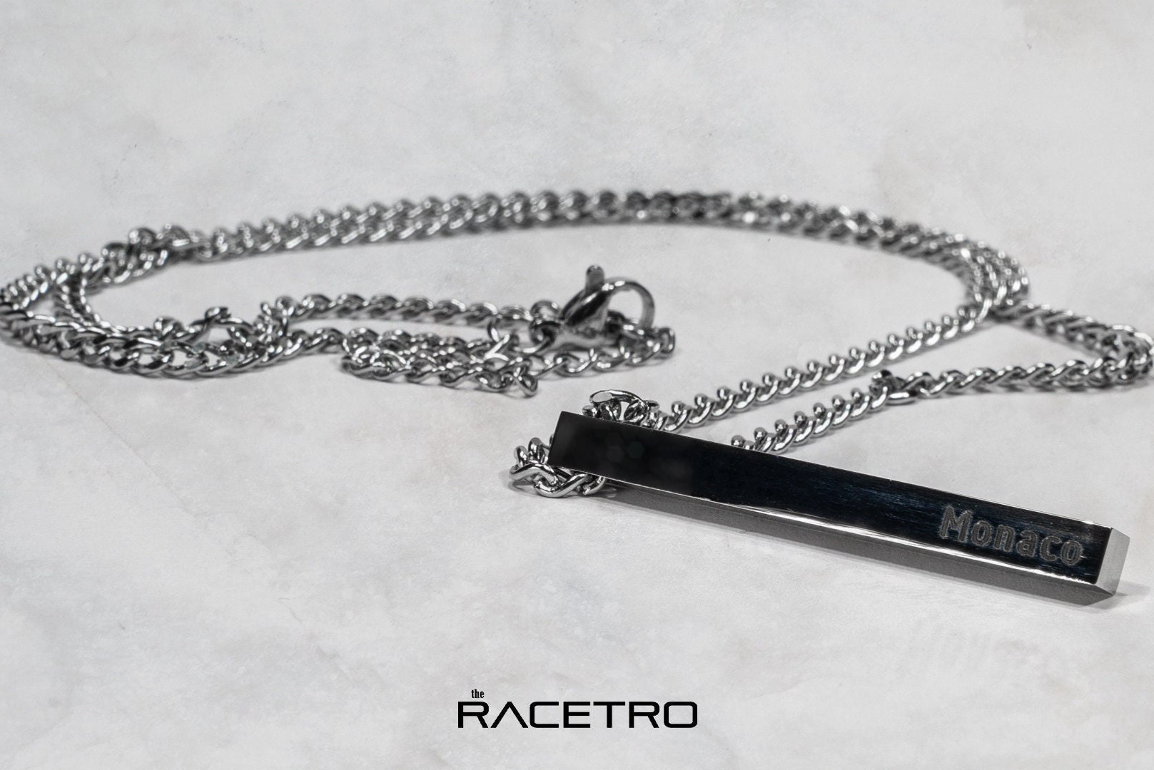 F1 Monaco Necklace With Coordinates the Racetro Engraved - Etsy