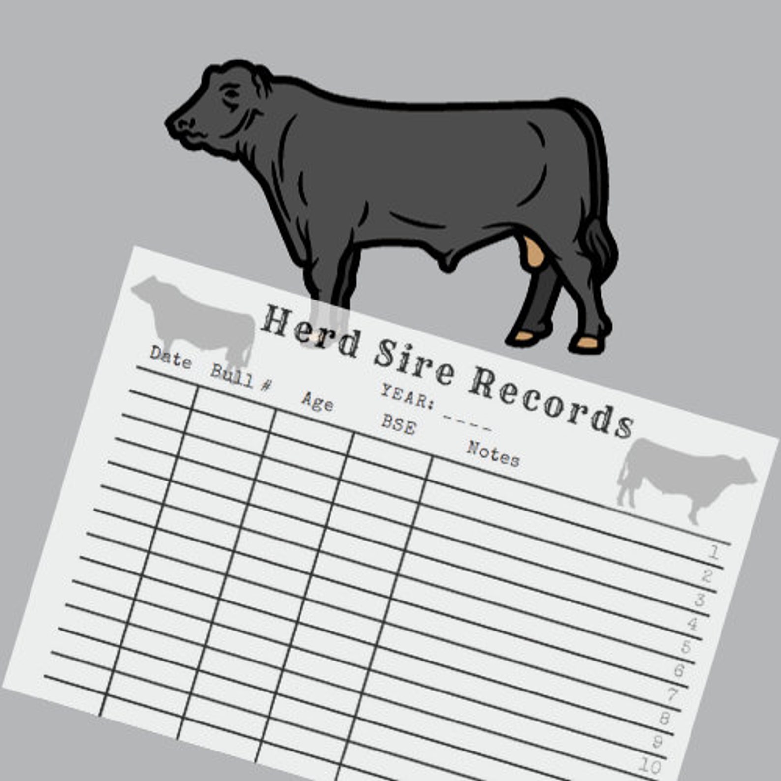 Herd Sire Records. Cattle Planners. Bull Sheet. Cattle Ranch. Rancher ...
