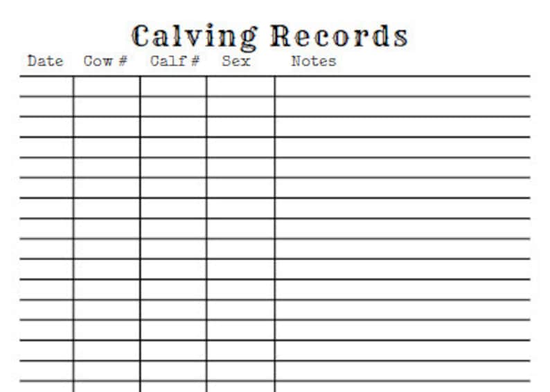 Cattle Record Book. Cattle Herd Binder. Calving. Health. Pasture. Vaccination. Year Overview ...