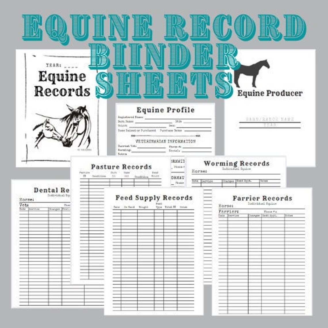 Equine Record Booklet. Horse Booklet. Health. Pasture. Farrier ...