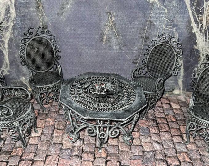 Gothic/ Haunted Dolls House Conservatory Table and Chairs - Etsy