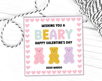 Printable Valentines Day Cards for Kids, Classroom Valentine, Gummy ...