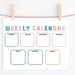 Weekly Calendar for Kids, Preschool Printable, Printable Planner, Days ...