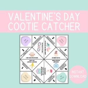 Valentine's Day Cootie Catcher, Valentine's Day Fortune Teller ...