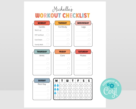 Editable Daily Digital Fitness Planner Workout Tracker - Etsy