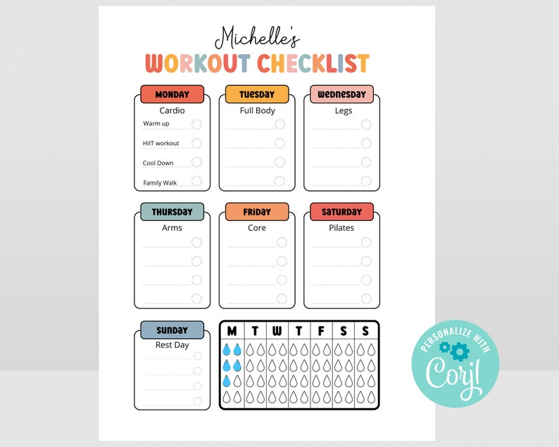 Editable Daily Digital Fitness Planner Workout Tracker - Etsy