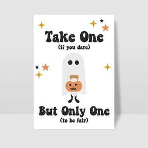Please Take One Sign Halloween Trick or Treat Sign, Halloween Party ...