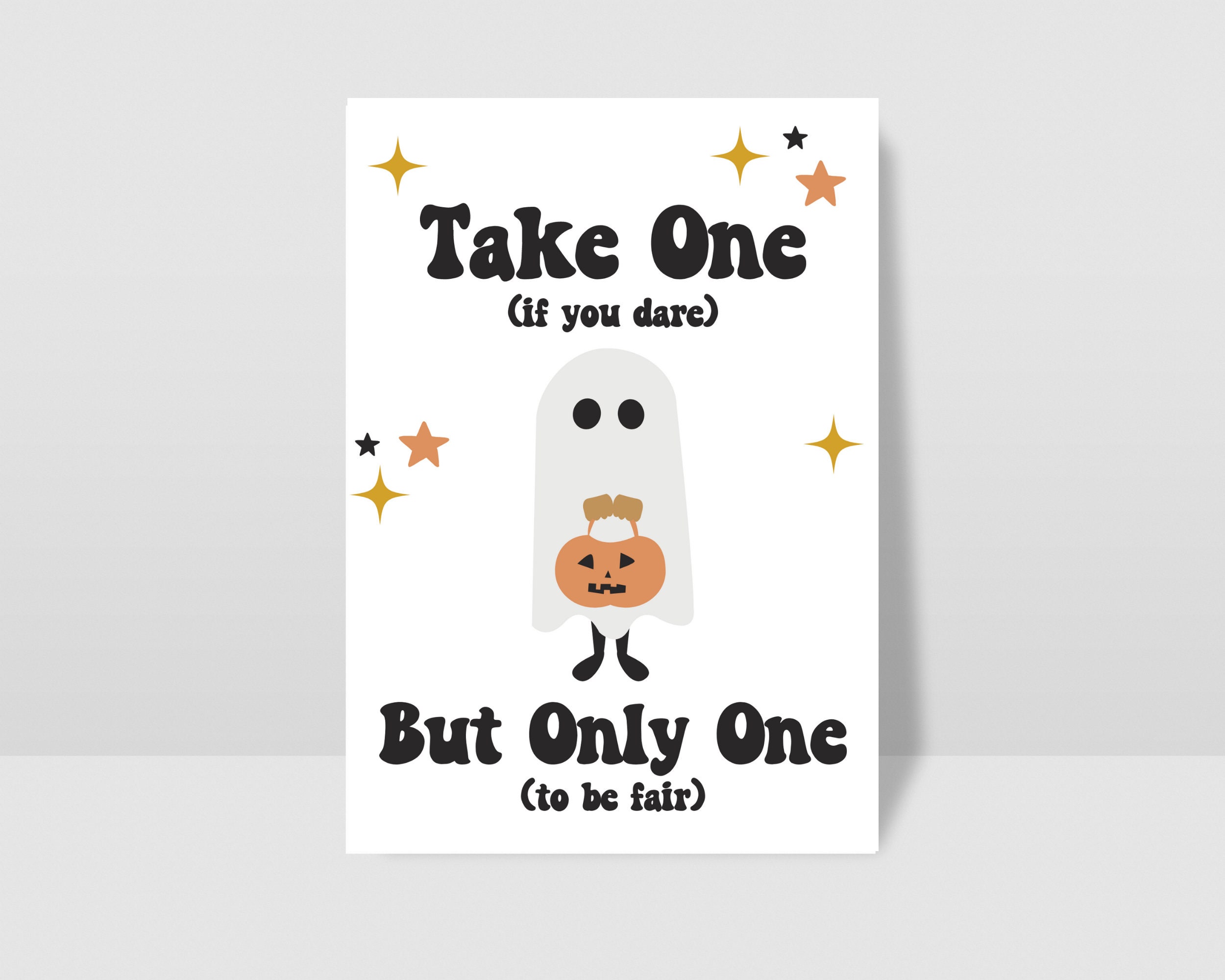 Please Take One Sign Halloween Trick or Treat Sign, Halloween Party ...