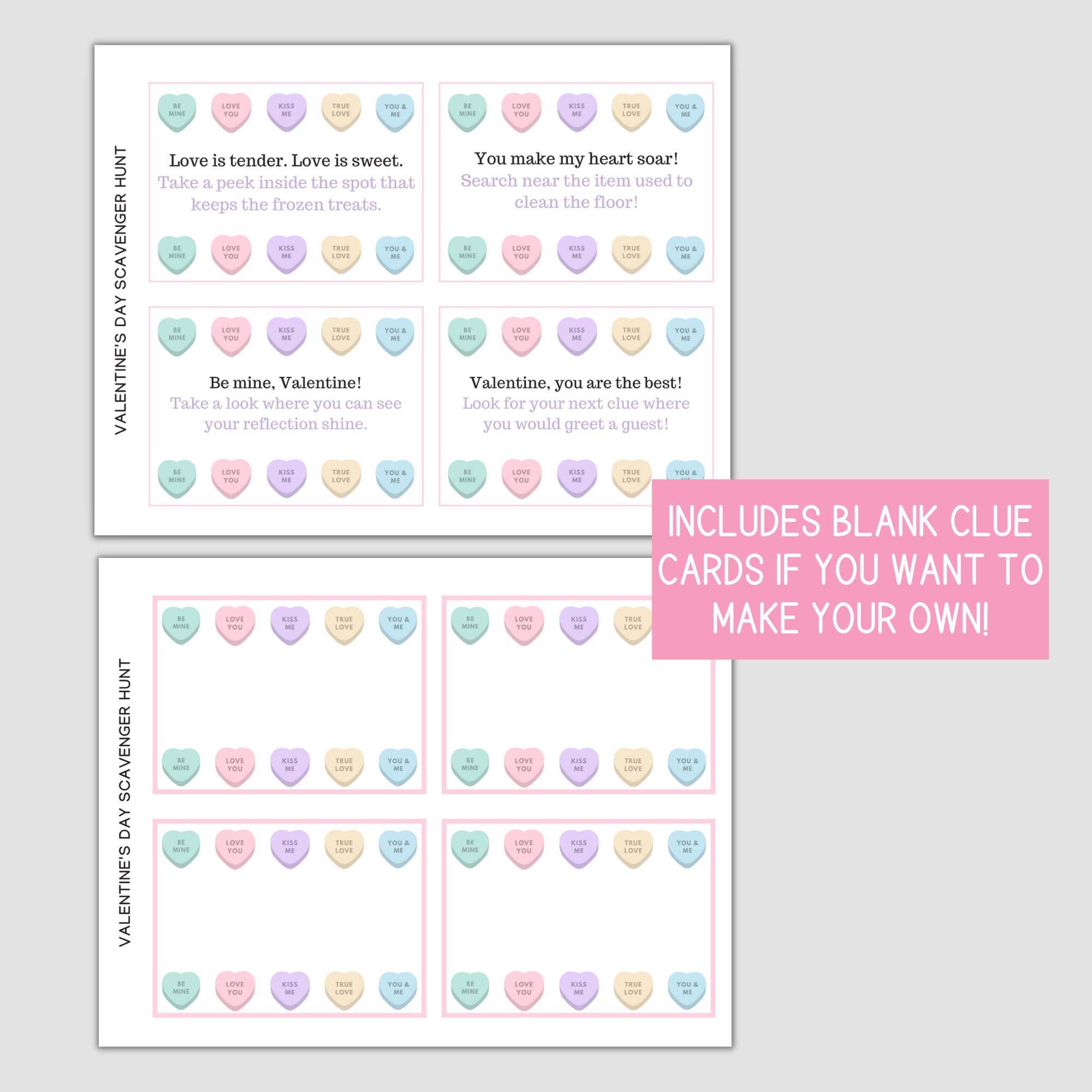 Indoor Valentines Day Scavenger Hunt, Valentines Treasure Hunt ...