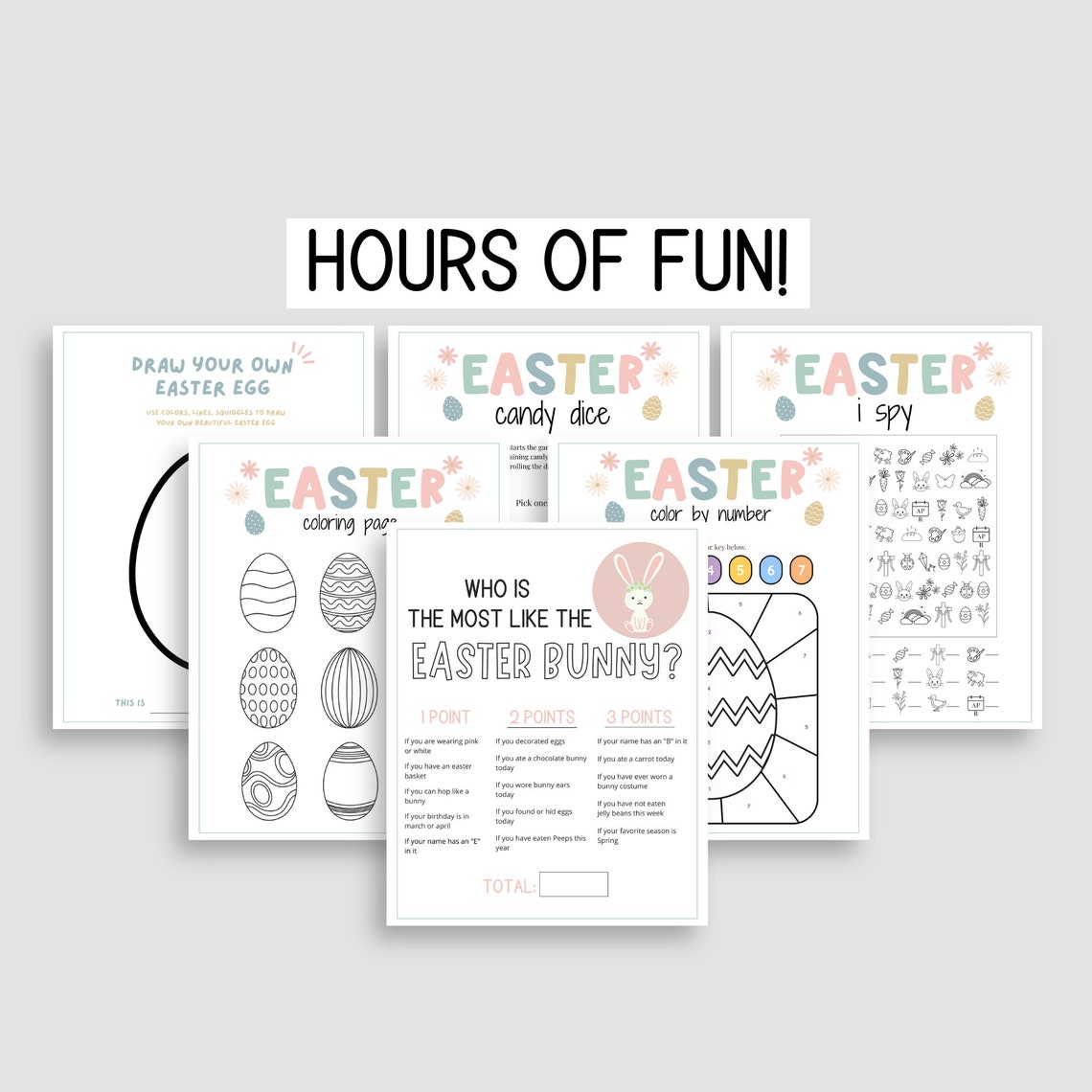 Printable Easter Party Games, Easter Scavenger Hunt, Easter Games for ...