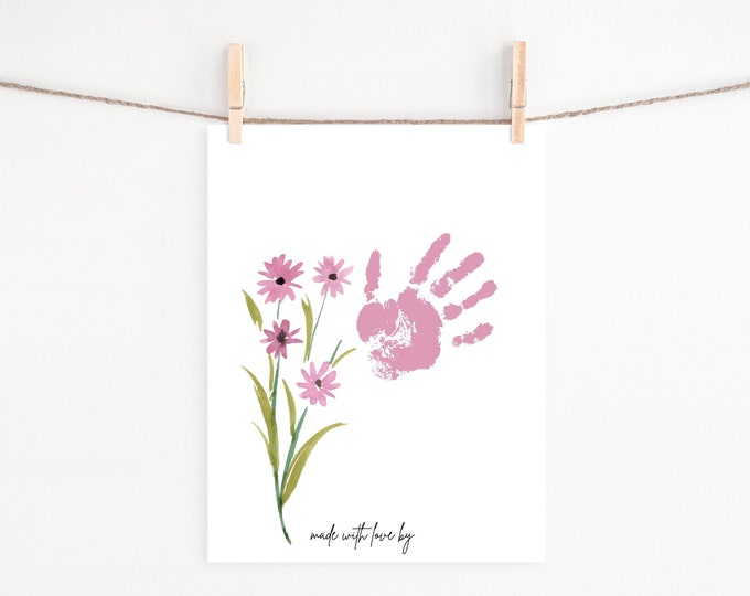 Flower HANDPRINT Craft Printable Easter Spring Flower Garden Handprint ...