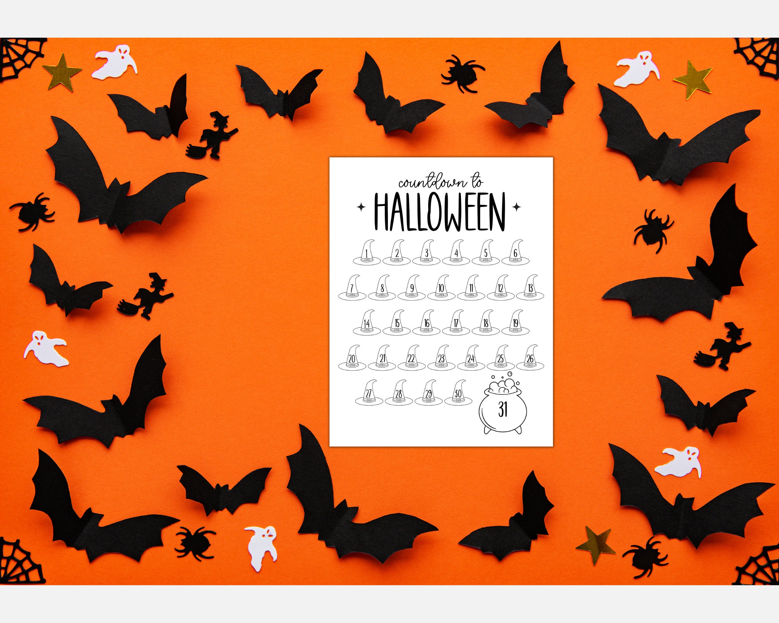 Printable Halloween Countdown, INSTANT DOWNLOAD, Printable Halloween ...