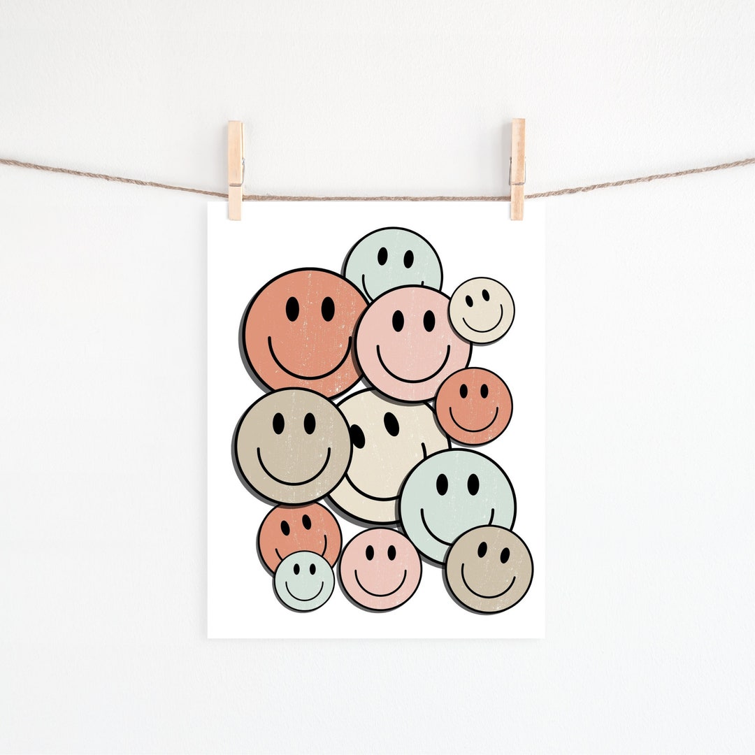 Smiley Face Print, Smiley Print, Smiley Face Wall Art, Printable Wall ...