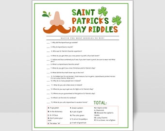 St Patrick's Day Riddle Game for Kids Printable Party Game Leprechaun ...