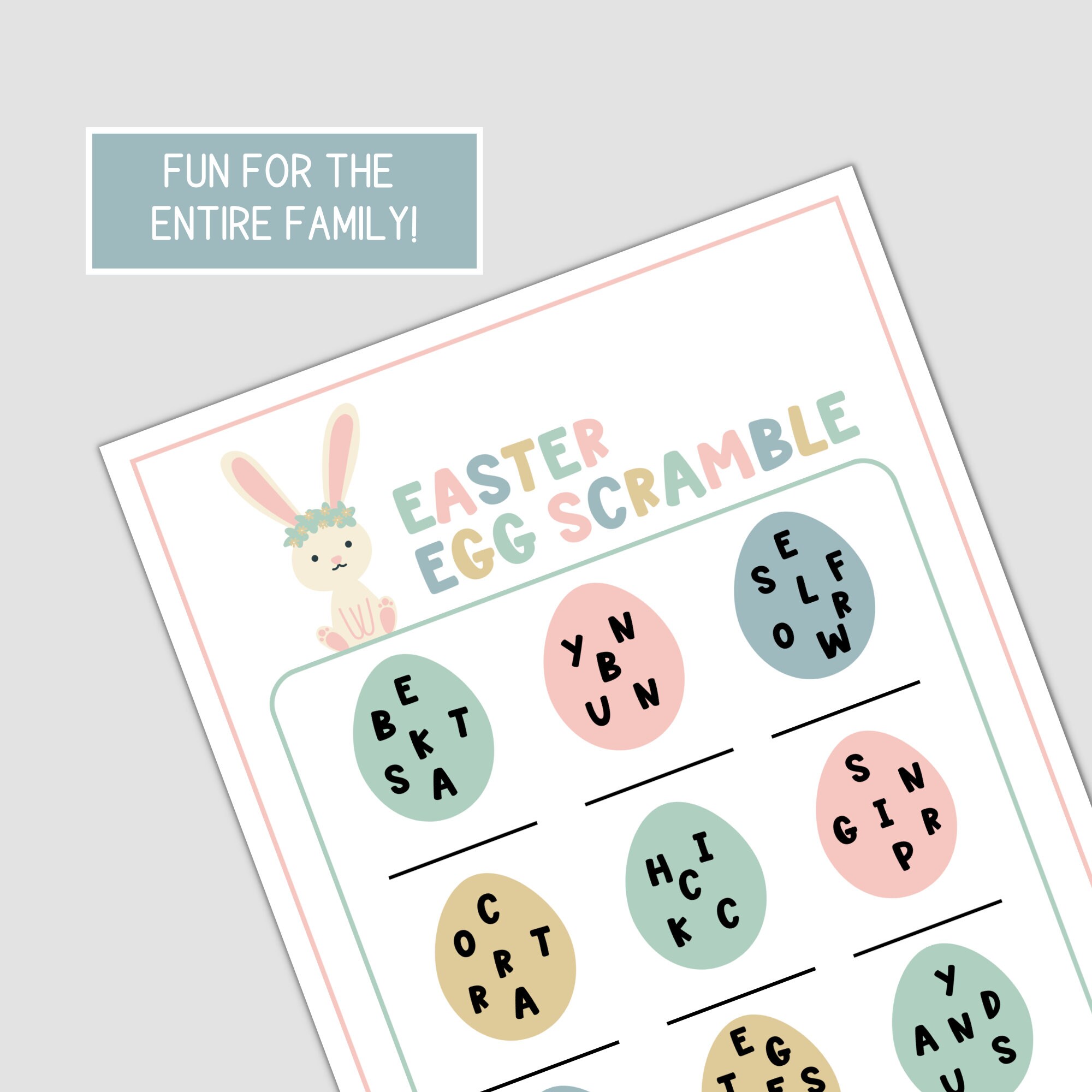 Easter Game Printable, Easter Word Scramble, Easter Activity, Teen ...