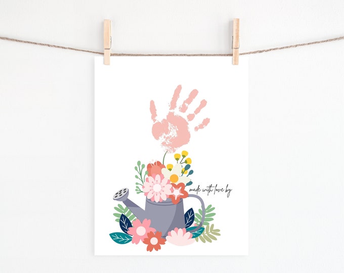 Flower HANDPRINT Craft Printable Easter Spring Flower Garden Handprint ...