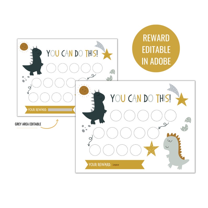 Reward Chart for Kids, Printable Dinosaur Behavior Chart, Daily Chore ...