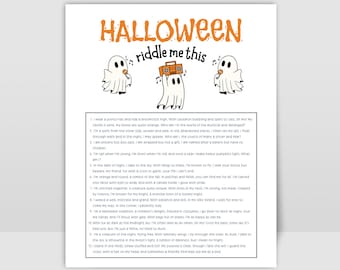 Halloween Riddle Me This, Halloween Trivia Game, Halloween Party Game ...
