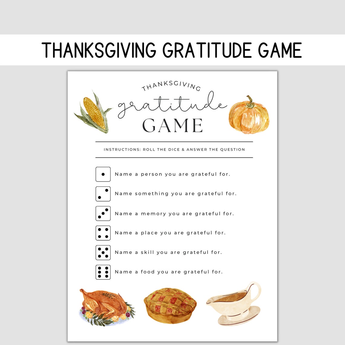 Thanksgiving Gratitude Game, Thanksgiving Party Game, Friendsgiving ...