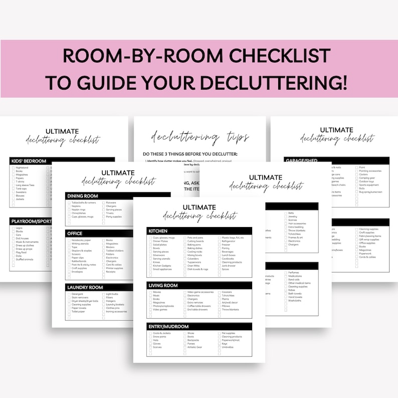 Printable Decluttering Planner - 30 Day Challenge, Ultimate Checklist ...