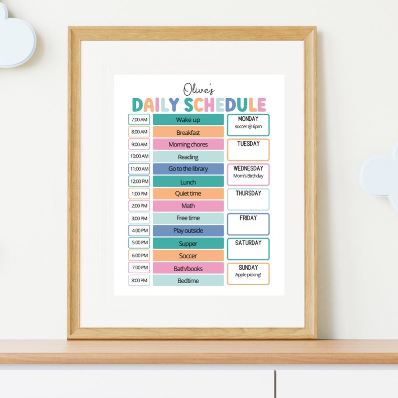 Daily Routine Schedule for Kids Template - Etsy