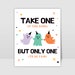 Please Take One Sign Halloween Trick or Treat Sign, Halloween Party ...