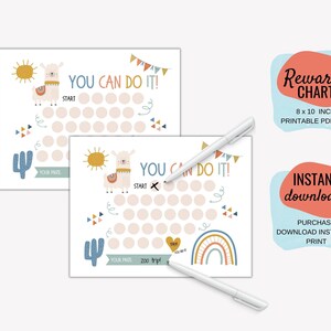 Reward Chart for Kids Printable Rainbow Llama Behavior Chart - Etsy