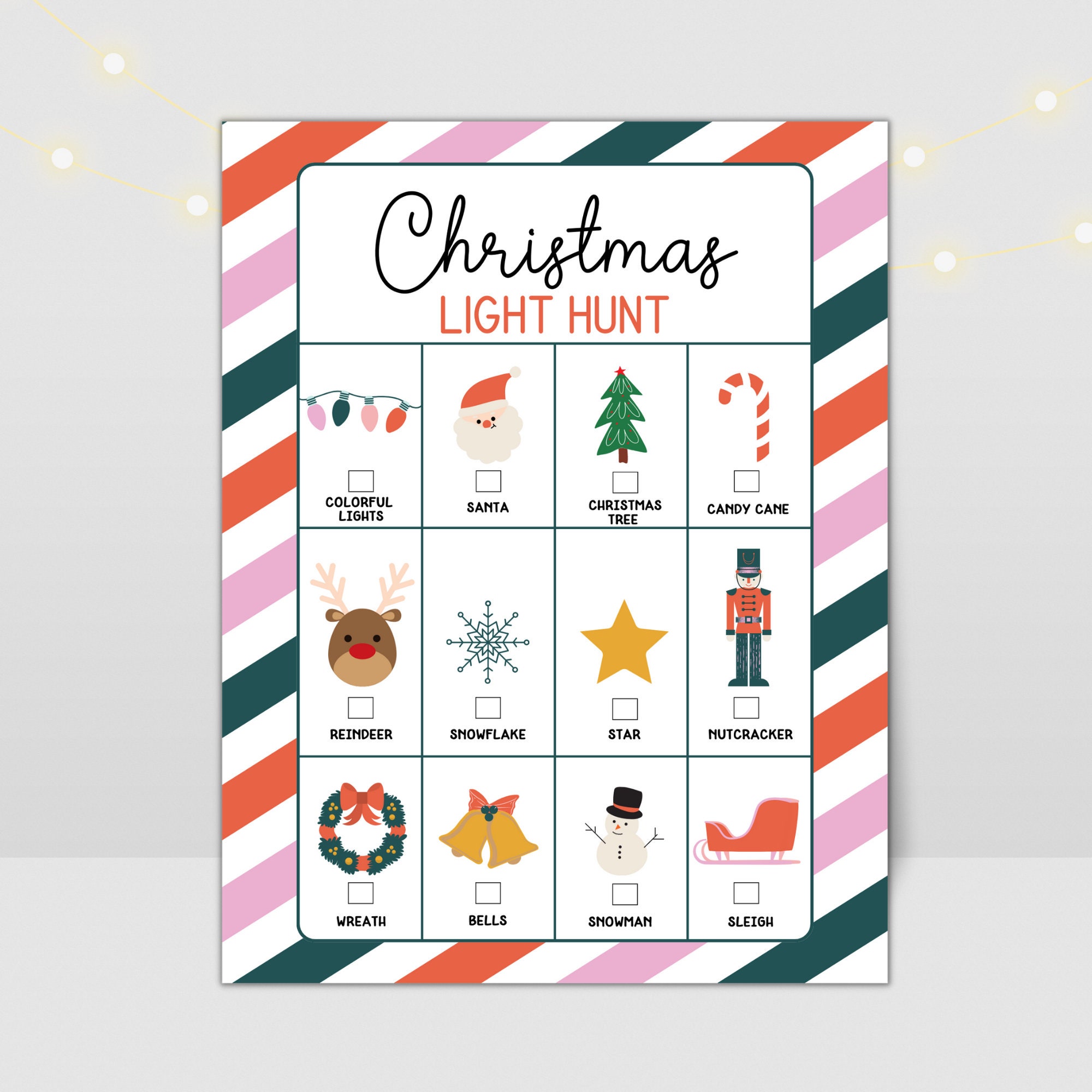 Christmas Scavenger Hunt, Printable Christmas Lights Scavenger Hunt ...