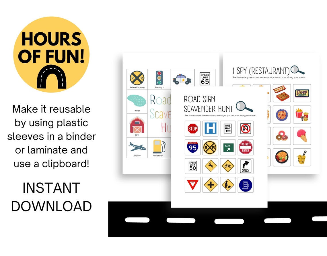 Road Trip Activity Pack, Printable Travel Games for Kids, Kids Travel ...