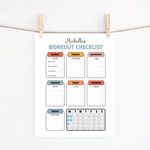 Editable Daily Digital Fitness Planner, Workout Tracker Printable ...