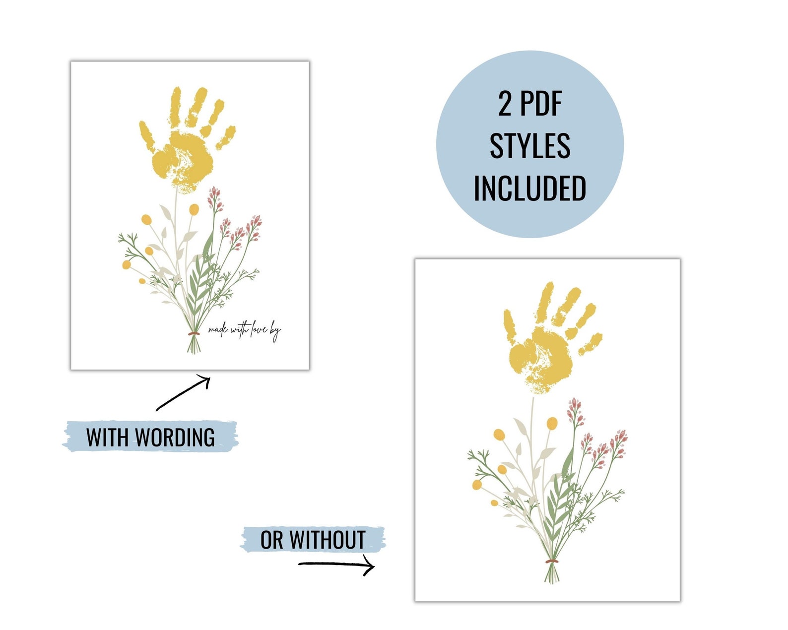 Mother's Day Handprint Gift Art Printable Handprint Art - Etsy