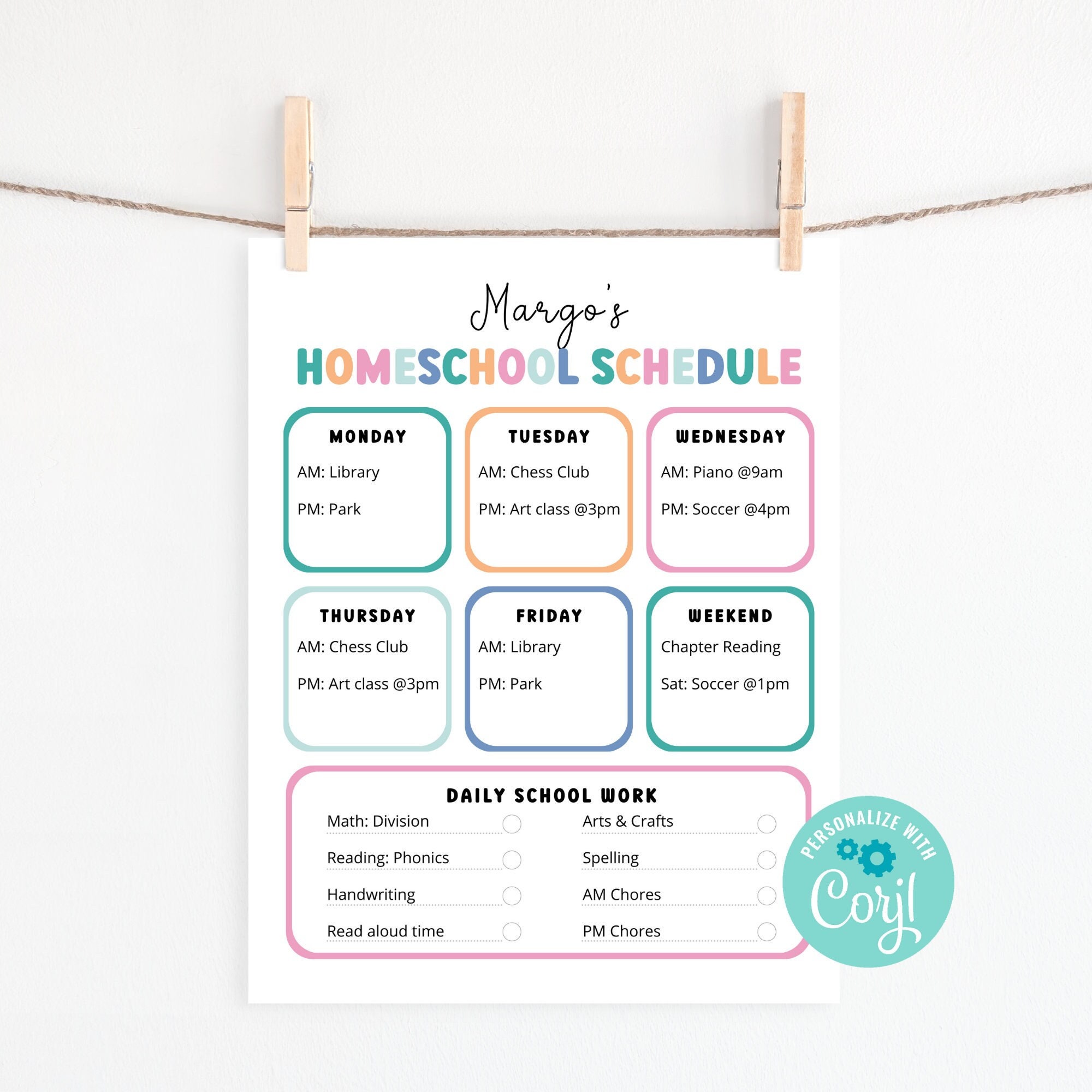 Editable Homeschool Daily Routine Planner Printable - Etsy