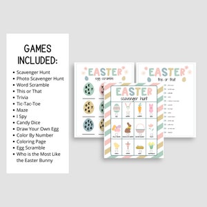 Printable Easter Party Games, Easter Scavenger Hunt, Easter Games for ...