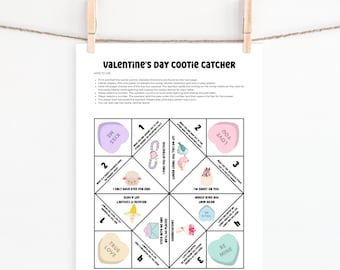 Valentine's Day Cootie Catcher, Valentine's Day Joke Teller, V-day ...